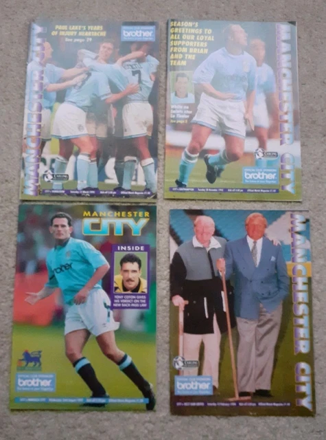 8 MANCHESTER CITY Football Programmes 1992/93 -95/96 £4.37 - PicClick UK