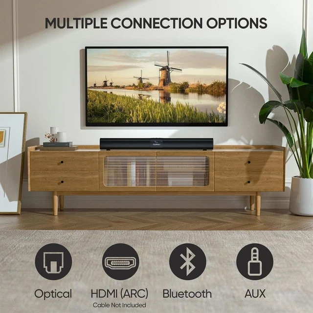 SAIYIN SOUNDBAR FOR TV Bluetooth 5.3 / ARC / Optical / AUX 50W Peak ...