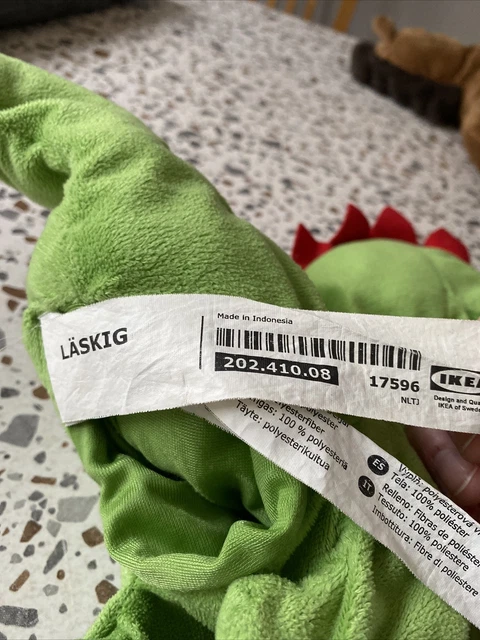 IKEA LASKIG GREEN Dragon Dinosaur Hand Puppet Soft Toy Plush Comforter ...