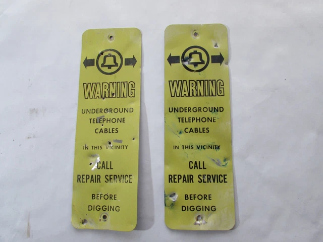 BELL SYSTEM UNDERGROUND Cable Warning Signs From Arizona Desert Phone ...