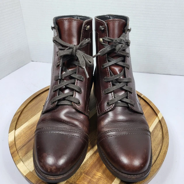 THURSDAY BOOT CO Captain Boot Mens 8.5 Brown Good Leather Lace Up Cap ...