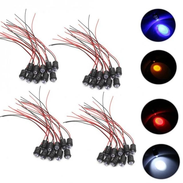 PREWIRED PRE-WIRED 12V 10mm Led Lamp Emitting Diodes LED Bulbs LED ...