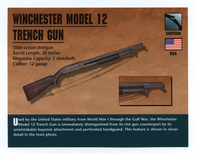 WINCHESTER MODEL 12 Trench Gun Shotgun Atlas Classic Firearms Card $4. ...