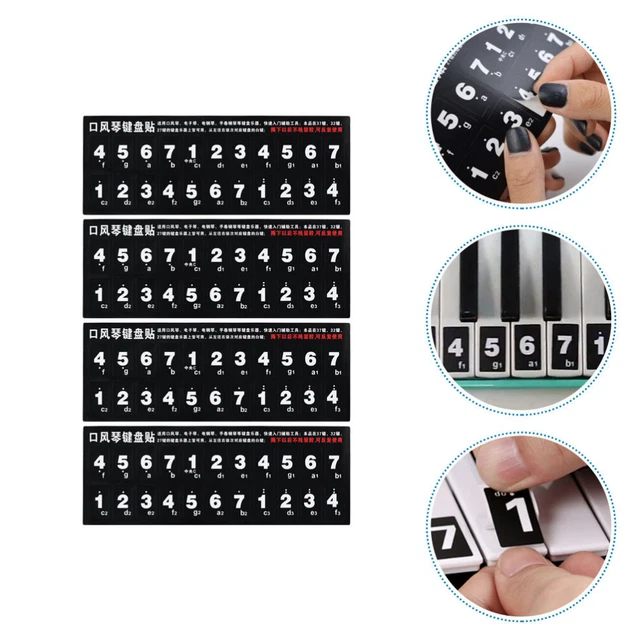 4 PCS HAMONICA Keyboard Stickers Piano Phonetic Symbols Simple £7.02 ...