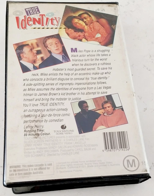 TRUE IDENTITY VHS Video Cassette Tape RARE Lenny Henry Touchstone 1991 ...