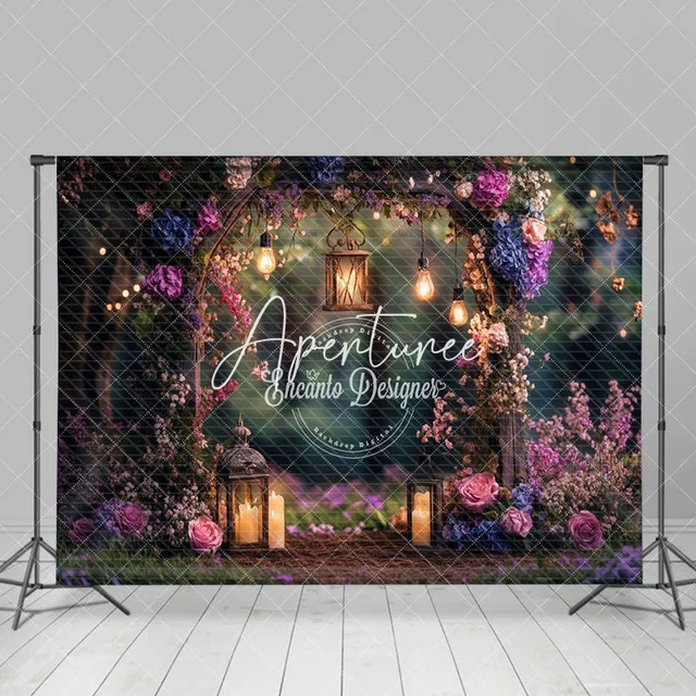 LIGHTED FOREST FLORAL Arch Wedding Photo Backdrop $36.09 - PicClick AU