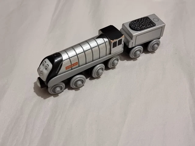THOMAS THE TANK Engine & Friends WOODEN WOOD SILVER SPENCER TRAIN POST ...