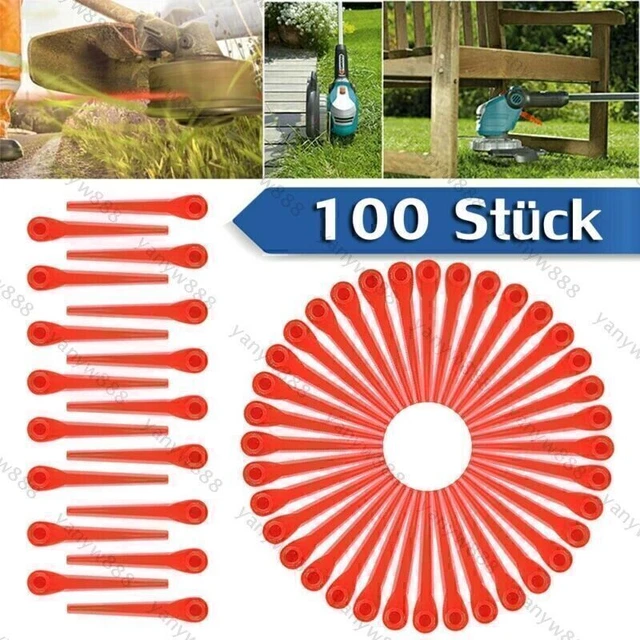 100X KUNSTSTOFFMESSER ERSATZMESSER Blades für Gardena Akku Rasentrimmer ... 100X KUNSTSTOFFMESSER ERSATZMESSER Blades für Gardena Akku Rasentrimmer ...
