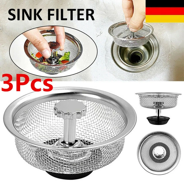 EDELSTAHL BAD KÜCHE Abfall Waschbecken Sieb Filter Netz Abfluss Haar ...
