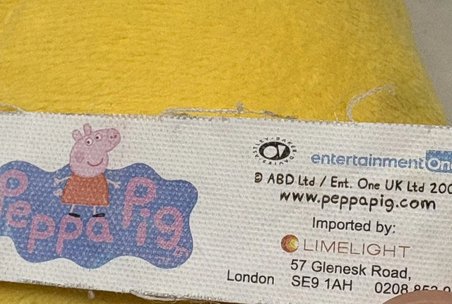 ORIGINAL PEPPA PIG’S Yellow Teddy Bear 2003 Soft Stuffed Toys (G2 ...