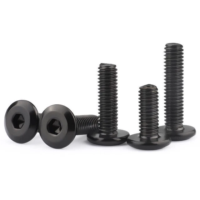 M5 M6 M8 Black Steel Furniture Connector Bolts Hex Flat Head Screws $8. ...