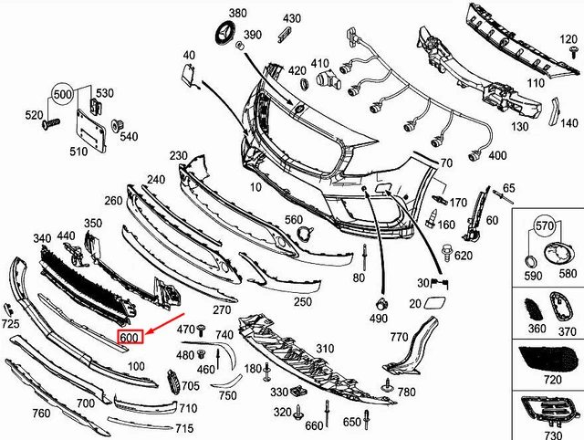MERCEDES-BENZ GLA X156 Front Spoiler A1568853825 NEW GENUINE £116.80 ...