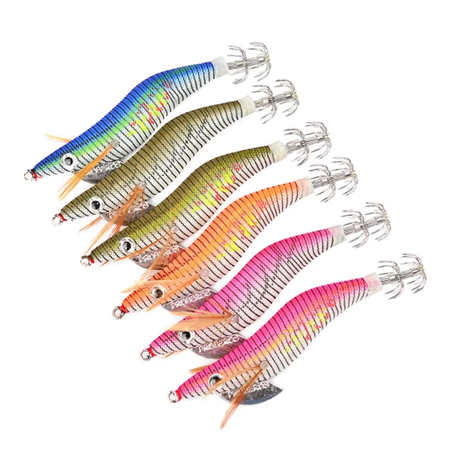 6 SQUID JIGS LURE 2.5 EGI GLOW TAIL Tackle Calamari Squid Jig Fishing ...