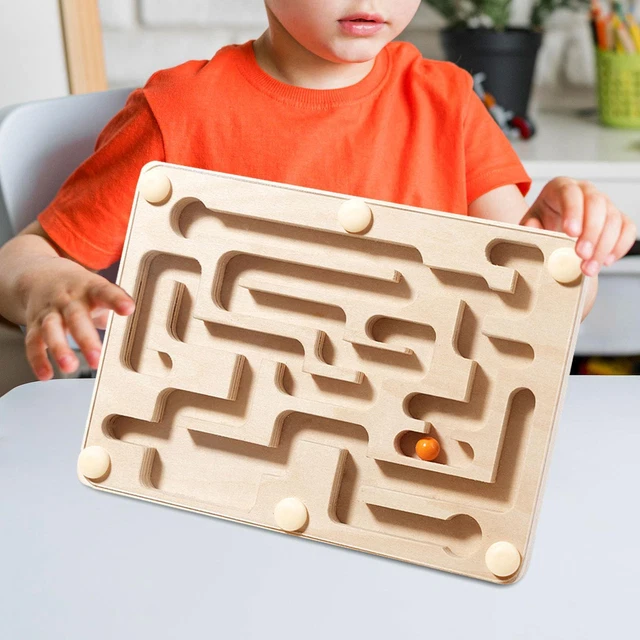 WOODEN BALANCE MAZE Game Fun Teaching Aids Logic Game for Kindergarten ...