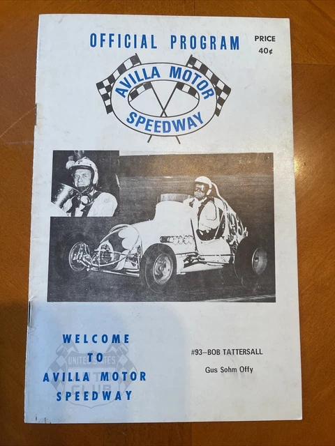 1969 USAC MIDGET Race Program, Avilla Motor Speedway, Bob Tattersall ...