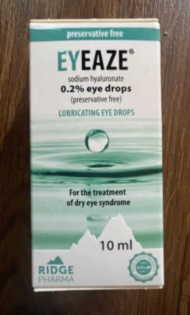EYEAZE LUBRICATING DRY Eye Drops 0.2% Sodium Hyaluronate 10ml £15.00 ...