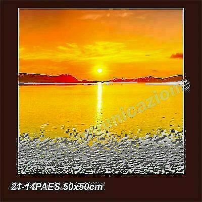 QUADRO MODERNO TELA 50X50 Arredo Tramonto Mare Romantico San Valentino ...