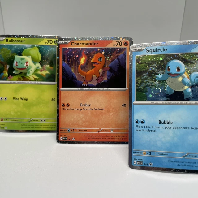 POKEMON 151 BULBASAUR 046 Charmander 047 Squirtle 048 Starter Promo ...