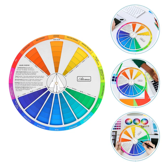 3 PCS COLOR Mixing Chart Wheel Diagram Colour Rotatable Standard Card £ ...