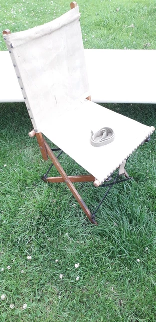 BRITISH ARMY WW2 Campaign Folding Officers Chair and a Folding Bed £95. ...