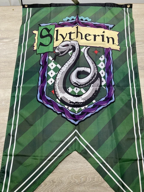 HARRY POTTER HOUSE of Slytherin Logo Crest Hanging Wall Banner Green ...