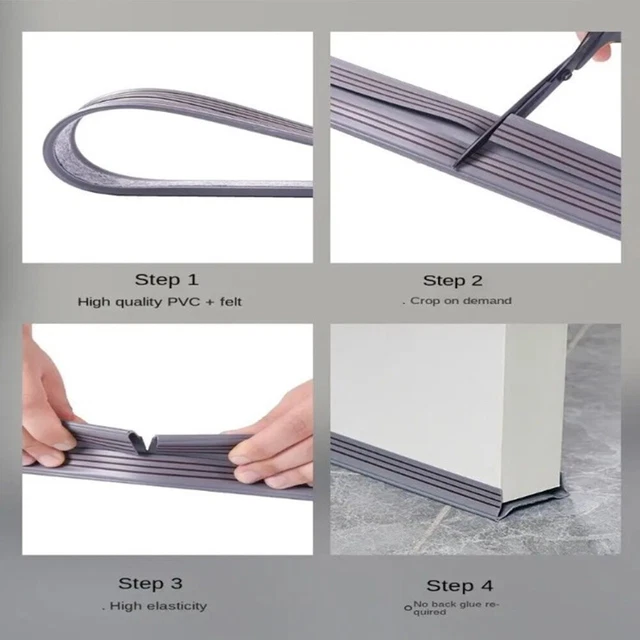 93 CM JOINT inférieur de porte pour portes vitrées ruban adhésif ...