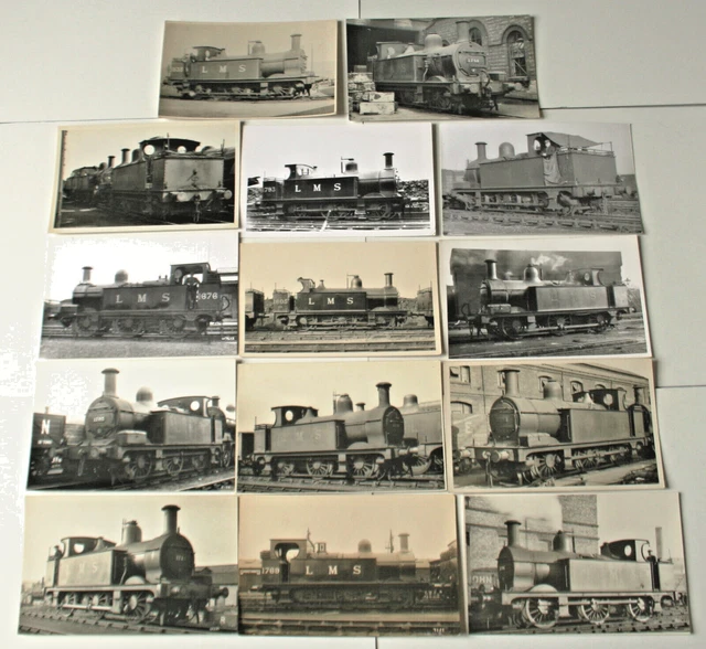 14 PHOTOS & p/cs of MR 1F 0-6-0T JOHNSON locos in LMS livery inc LPC ...