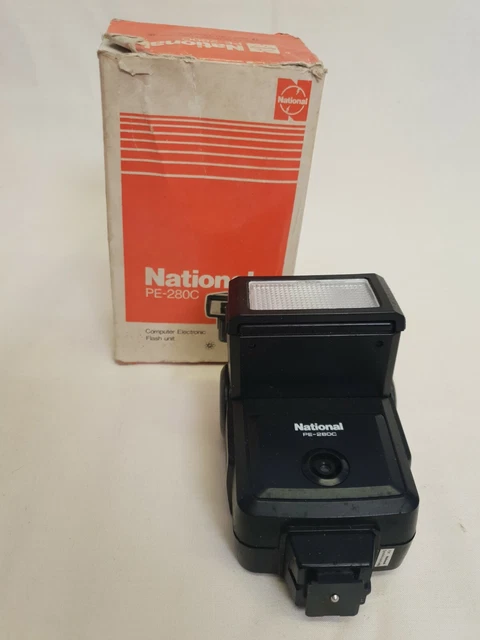 CAMERA FLASH NATIONAL PE-280C Computer Electronic Flash Unit w/ Box ...