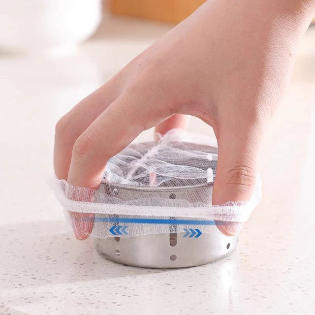 100PCS DISPOSABLE SINK Filter Kitchen Sewer Net Garbage Filter Bag Sink ...
