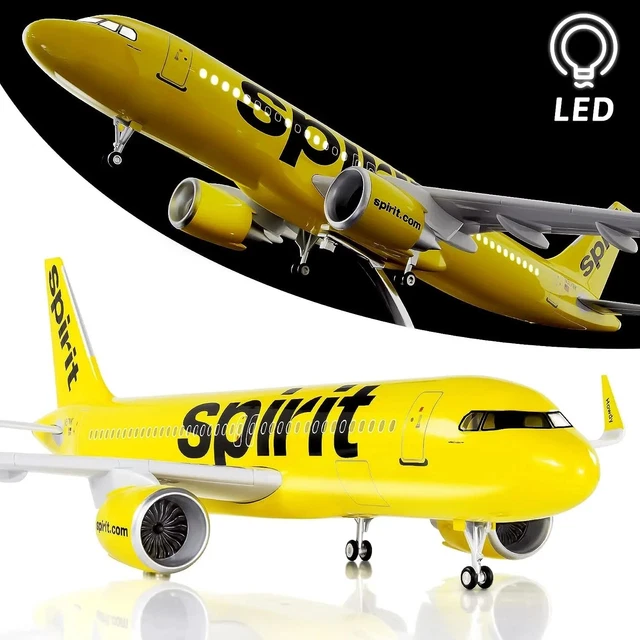 1:80 SCALE SPIRIT Airlines Airbus A320 Model Plane Light Up Free P&P £ ...