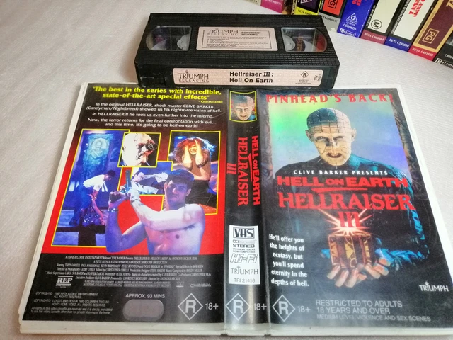 HELLRAISER III - HELL ON EARTH - RARE 1992 Clive Barker Slasher Vhs - HORROR! $28.05 - PicClick AU
