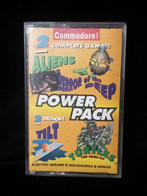 COMMODORE FORMAT POWERPACK 14 Cassette Tape Game Vintage C64 64 Aliens ...