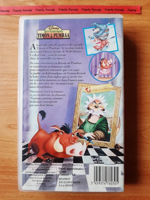 VHS TIMON AND Pumbaa The Gourmets Disney VHS Video Film Drawing Cartoon ...