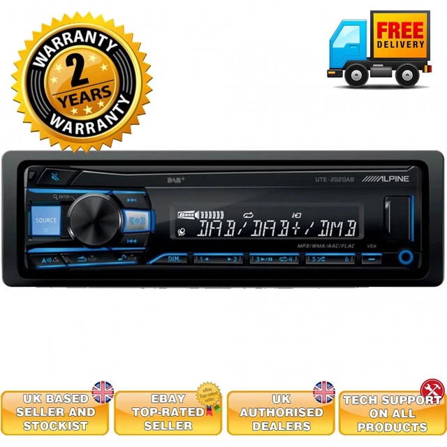 ALPINE UTE-202DAB DIGITAL Media DAB Receiver Aux USB Android iPhone Car ...