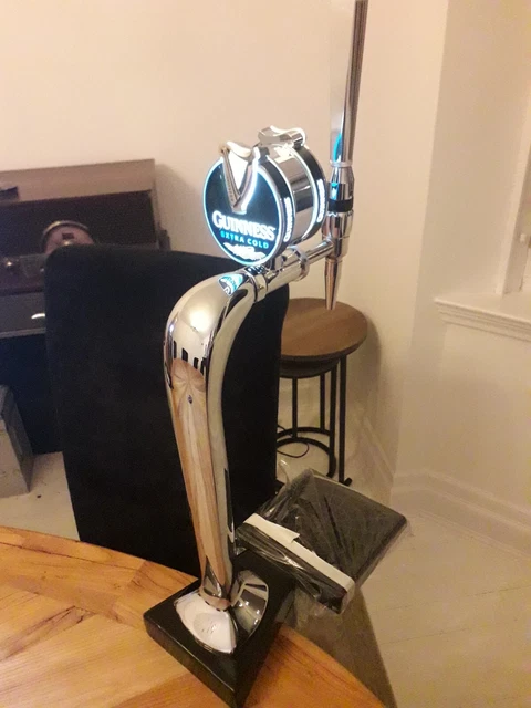 NEW CHROME BEER pump Guinness lights up 2 lenses pub bar mancave £73.52 ...