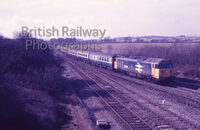 35MM SLIDE BRITISH Railways Diesel Loco 50031 Class 50 at Castle Cary ...