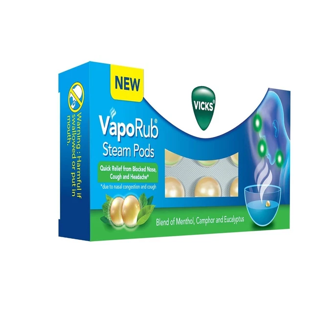 VICKS VAPORUB STEAMPODS 10s For Steam Inhalation Quick Relief From ...
