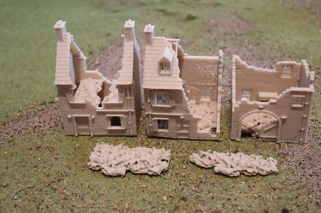 3 DAMAGED DESTROYED Buildings Houses 15mm Wargaming WW2 WW1 (a) £15.95 ...