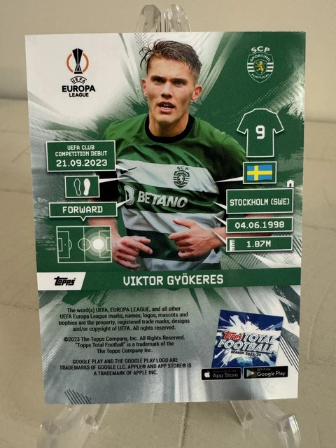 VIKTOR GYOKERES/99 ROOKIE UEFA Topps Calcio Vibrante Velocità Parallela ...