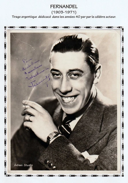 BEL AUTOGRAPHE SIGNÉ de Fernandel sur grande photo du studio Intran EUR ...