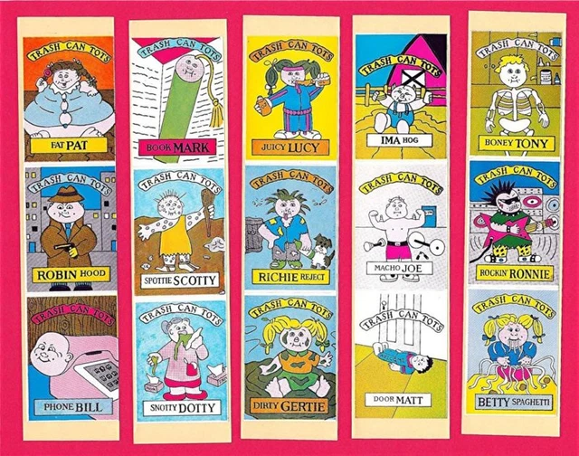 VINTAGE 15 TRASH Can Tots Vending Stickers -garbage pail kids A Old ...