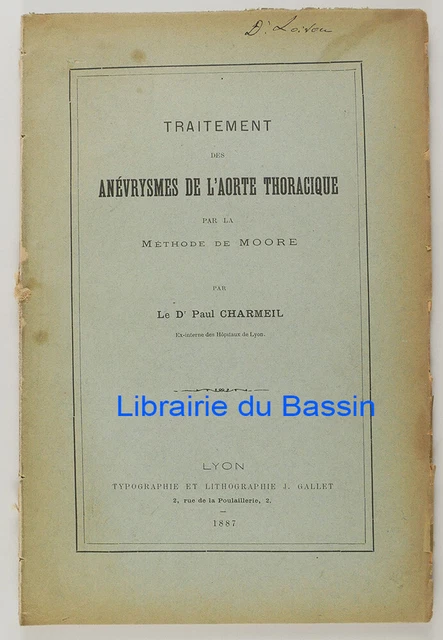 TRAITEMENT DES ANÉVRYSMES aorte thoracique méthode de Moore Charmeil ...