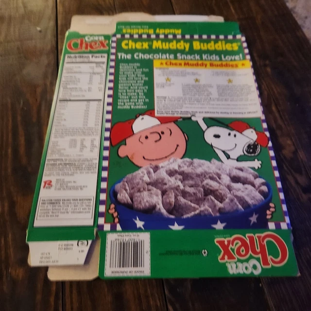 VINTAGE 1994 RALSTON Corn Chex Cereal Box Charlie Brown Ad. The Peanuts ...