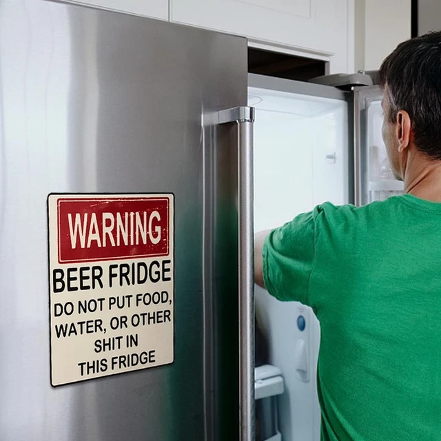 FUNNY BEER FRIDGE Vintage Sticker Sign, Hilarious Fridge Sign Stickers ...