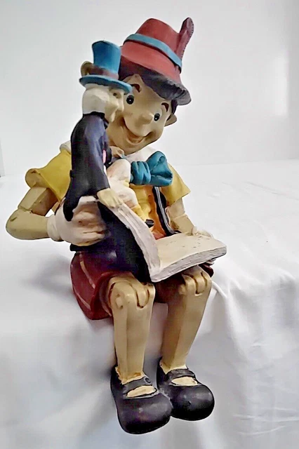 PINOCCHIO & JIMINY Cricket Resin Statue Shelf sitter Vintage - C27 £45. ...