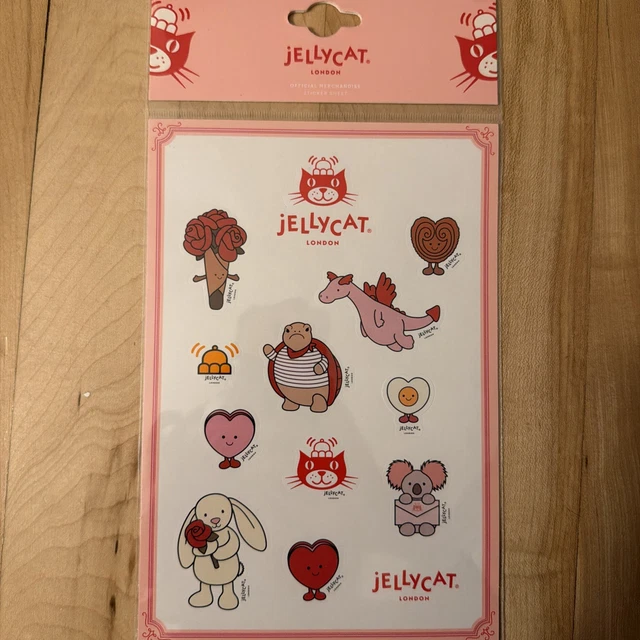 JELLYCAT LONDON OFFICIAL Merchandise Sticker Sheet Valentine’s Day ...