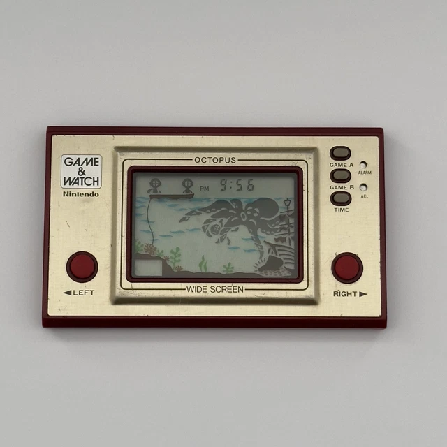 VINTAGE NINTENDO GAME & Watch Octopus Handheld Game Wide Screen OC-22 ...