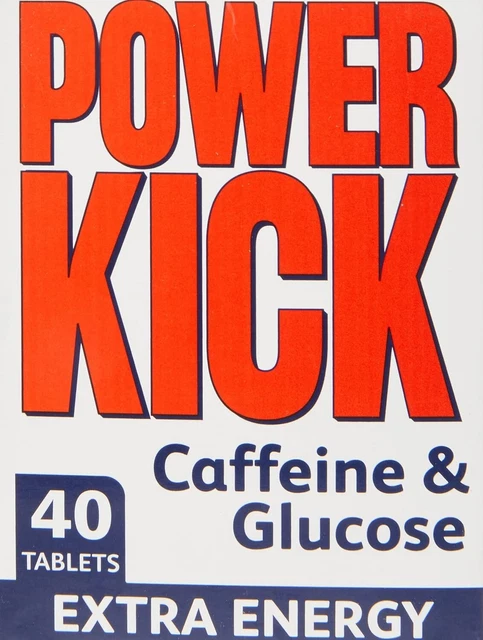 POWER KICK TABLETS Caffeine & Glucose 40 Tablets £3.17 - PicClick UK