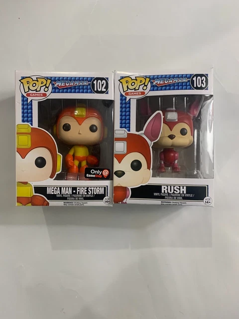 FUNKO POP DUO- Mega-Man-fire storm 102/ Rush 103 $17.37 - PicClick