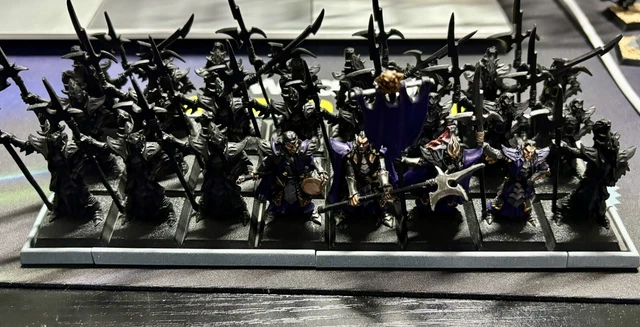 DARK ELF ELVES Black Guard Unit X24 Men With Full Command Warhammer Old World £110.00 - PicClick UK